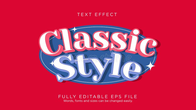 Classic Style Old School Retro Text Effect Font Type Stock Illustration ...