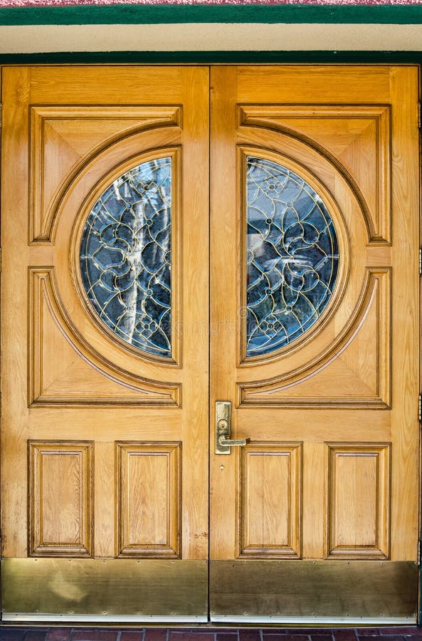 Classic style wooden door stock image. Image of glass - 29057479
