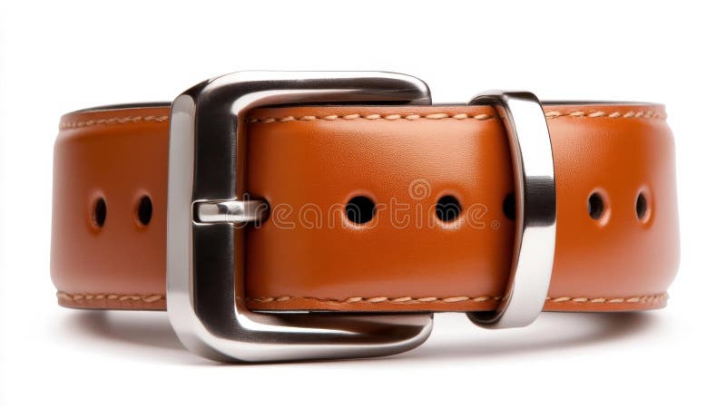 Classic Styled Belt with Polished Silver Buckle Stock Illustration ...