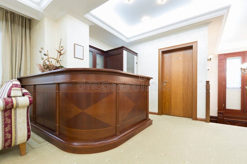 Classic Styled Hotel Interior - Reception Area Stock Image - Image of ...