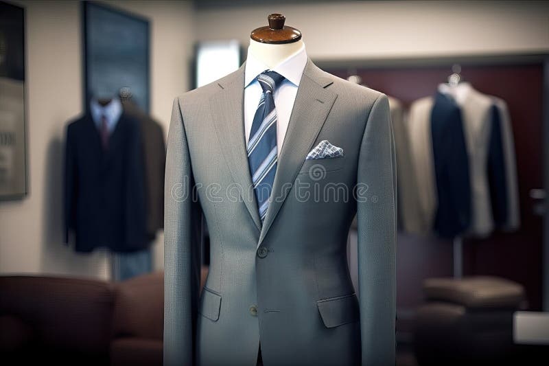 A Classic Suit in a Clothing Store Stock Illustration - Illustration of ...