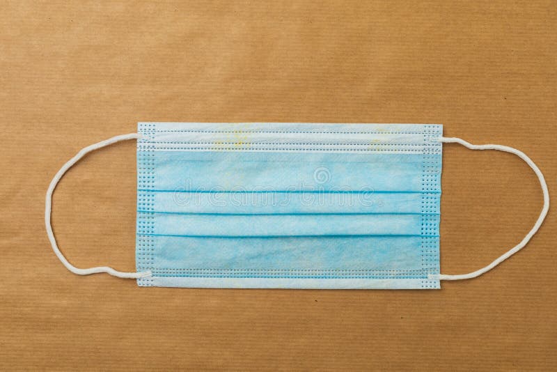 Classic Surgical Medical Mask on Paper Background with Copy Space Stock ...