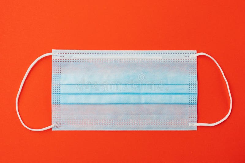 Classic Surgical Medical Mask on Paper Background with Copy Space Stock ...