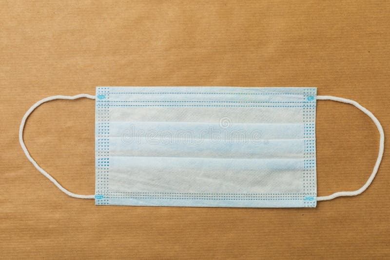 Classic Surgical Medical Mask on Paper Background with Copy Space Stock ...