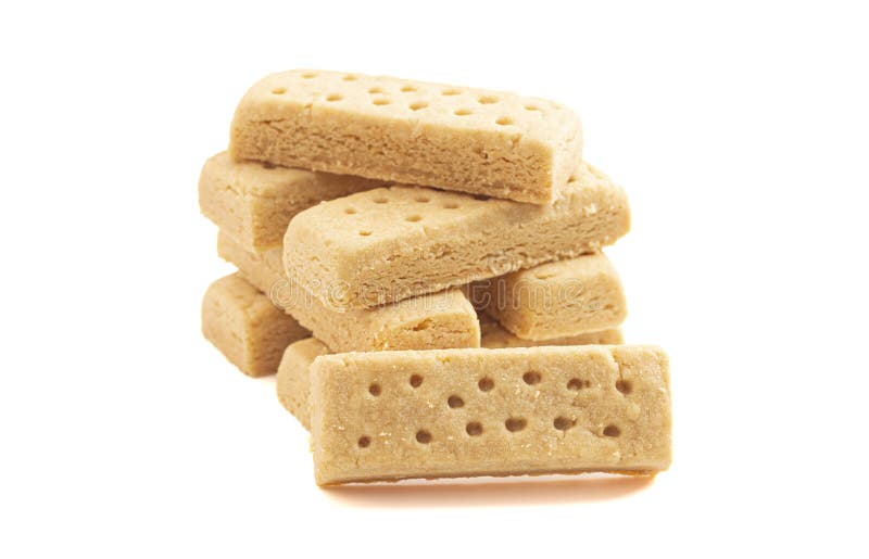 Classic Sweet Rectangular Butter Shortbread Isolated on a White ...