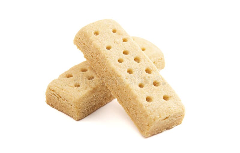 Classic Sweet Rectangular Butter Shortbread Isolated on a White ...