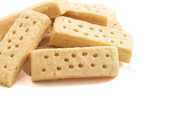 Classic Sweet Rectangular Butter Shortbread Isolated on a White ...
