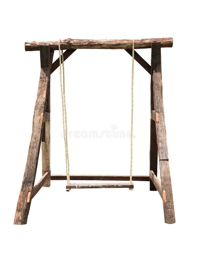 Classic Swing Wooden Isolated on White Background Stock Photo - Image ...