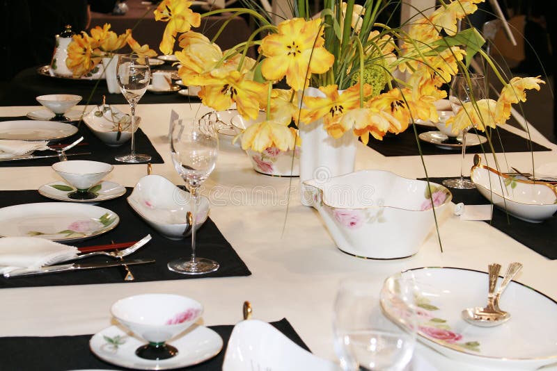 Classic table setting stock photo. Image of china, glass - 4476092