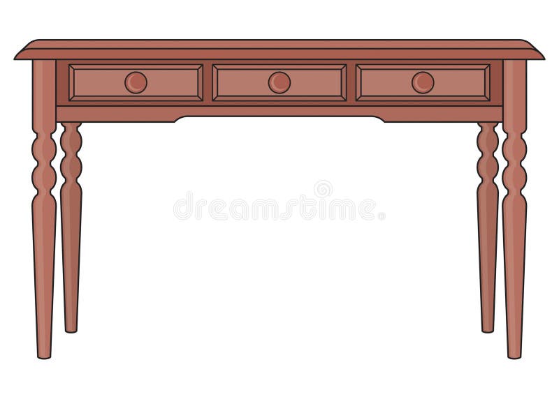Classic Table Isolated on White Background Stock Vector - Illustration ...