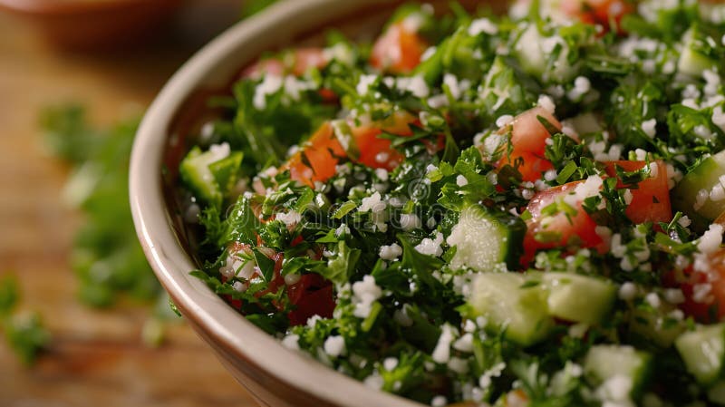 Classic Tabouli Salad with Fresh Parsley, Tomato, and Bulgur Stock ...