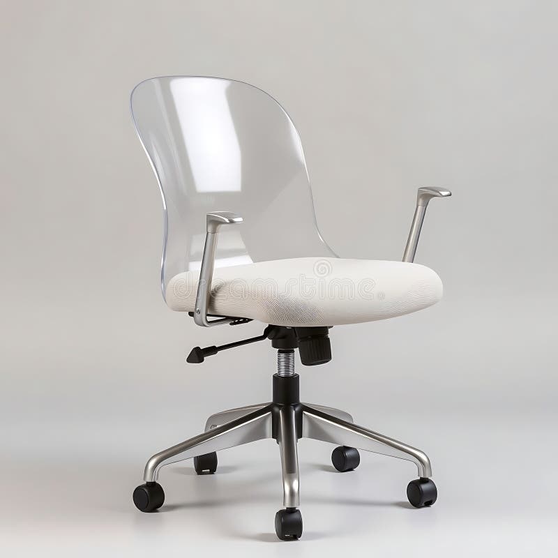 A Classic Task Chair with a Curved Plastic Back and a Cushioned Seat ...