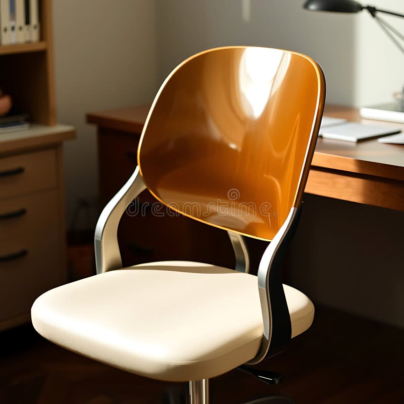 A Classic Task Chair with a Curved Plastic Back and a Cushioned Seat ...