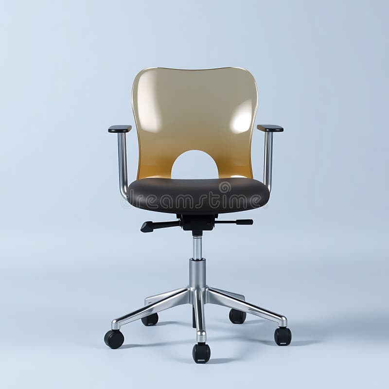 A Classic Task Chair with a Curved Plastic Back and a Cushioned Seat ...