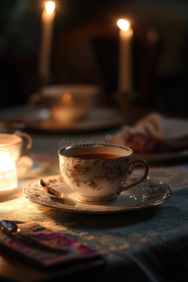 A Classic Tea Setting, Perfect for a Cozy Moment Stock Photo - Image of ...
