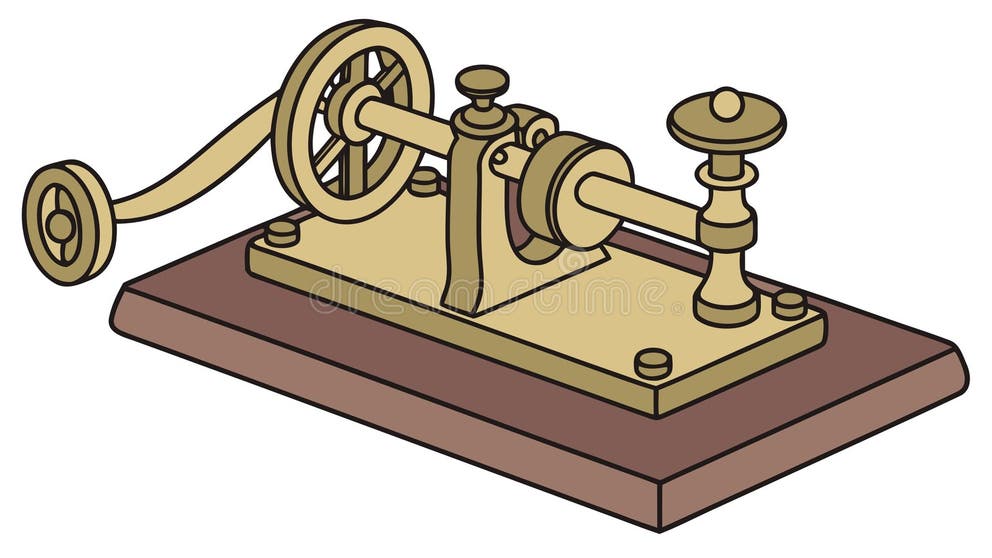 Classic Telegraph Key, Communication Device, Historical Tech, Morse Code, Vector Design ...