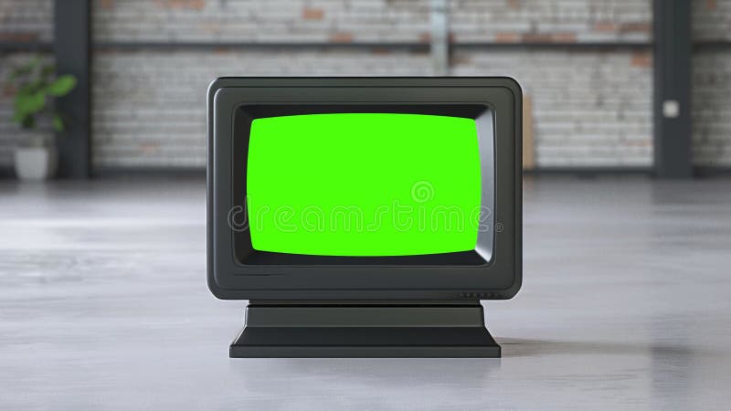 A Classic Television Featuring a Glitchy Pattern on Its Screen, Set ...