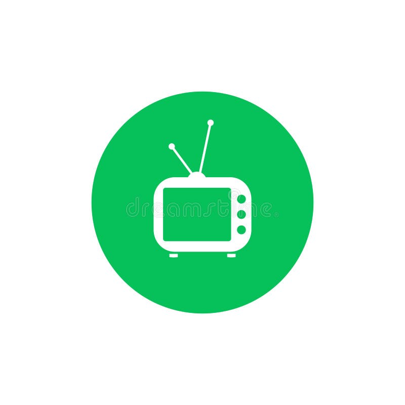 Classic Television Icon Vector in Flat Style. Old TV Symbol ...
