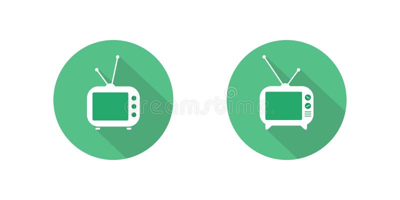 Classic Television Icon Vector. Old TV Symbol Illustration in Flat ...