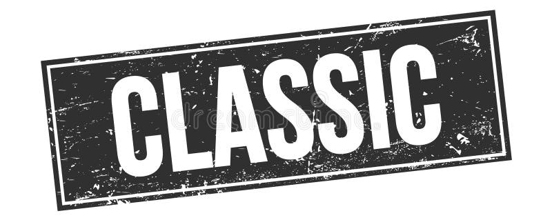 CLASSIC Text on Black Grungy Rectangle Stamp Stock Illustration ...