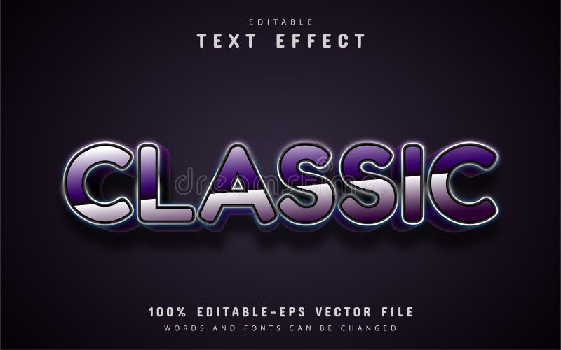 Classic Text Effect Editable Stock Vector - Illustration of typeface ...