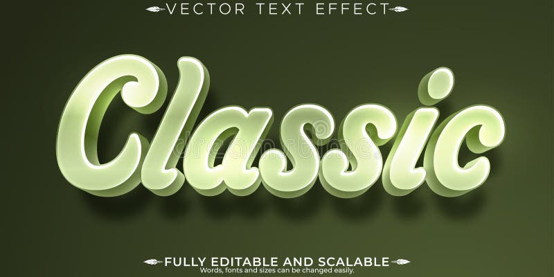 Classic Text Effect, Editable Vintage and Cool Text Style Stock Vector ...