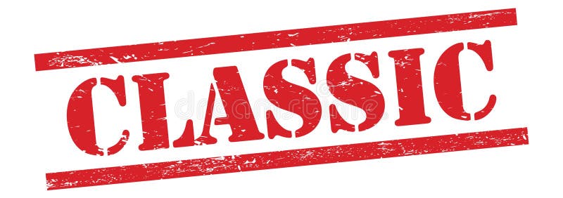 CLASSIC Text on Red Grungy Lines Stamp Stock Illustration ...