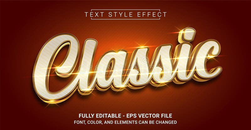 Classic Text Style Effect. Editable Graphic Text Template Stock Vector ...