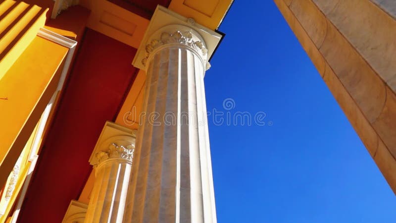 Classic Theater Building Columns Stock Footage - Video of corinthian ...