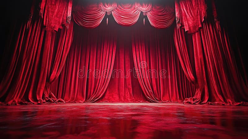 Classic Theatrical Background with Velvet Drapes. Stock Illustration ...