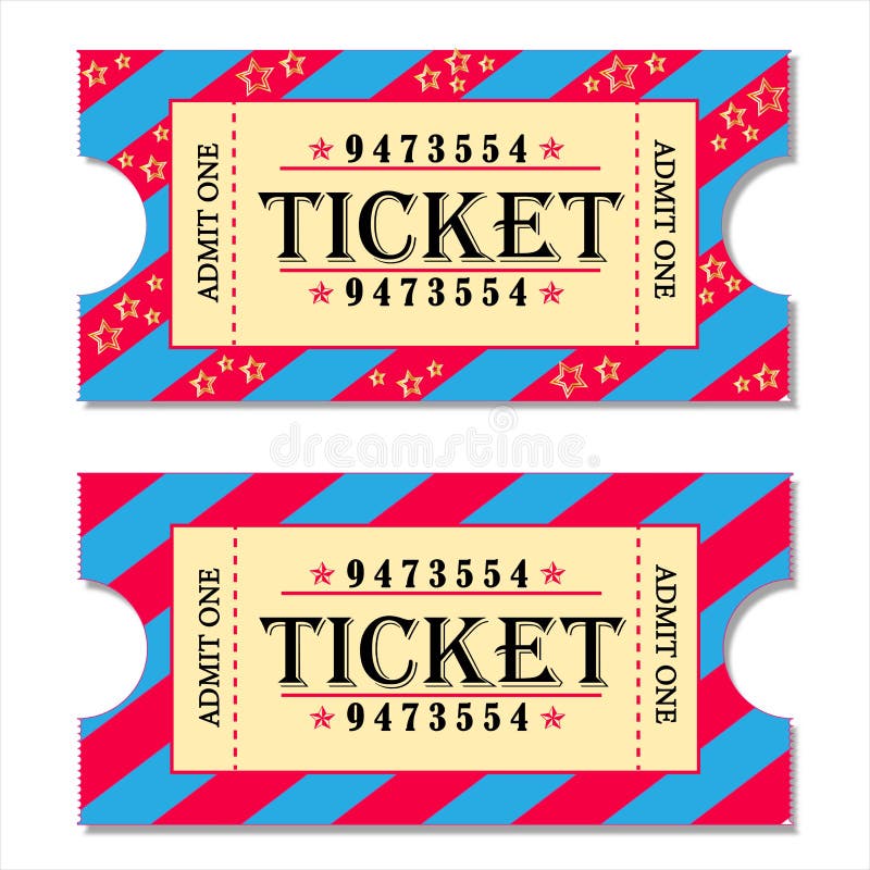 Classic Ticket, Admit One Ticket, Retro Ticket Stock Vector ...