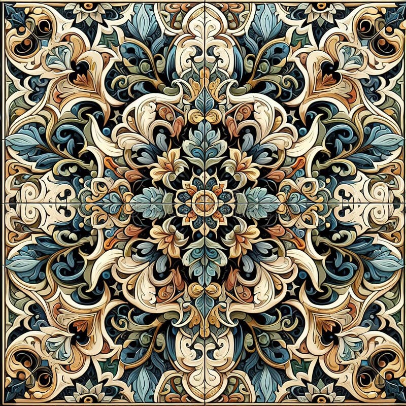 Classic Tile Pattern. Generative AI Stock Photo - Image of cubes ...