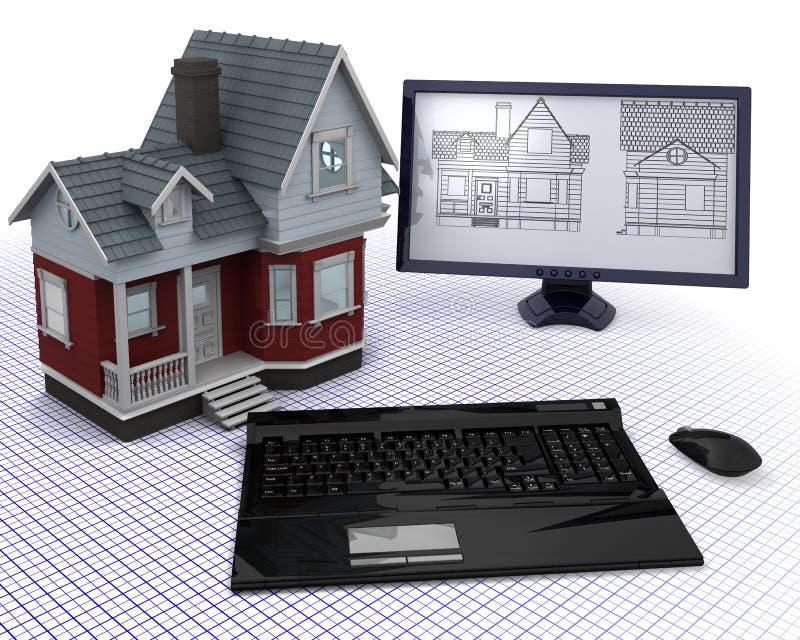 Sketched house on plans stock vector. Illustration of plan - 14397295