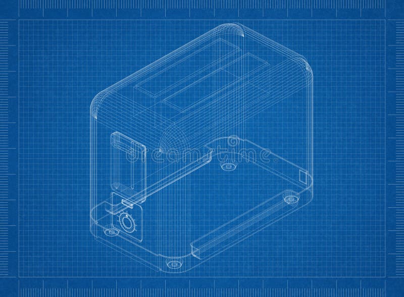 Classic Toaster Architect Blueprint - Isolated Stock Illustration ...