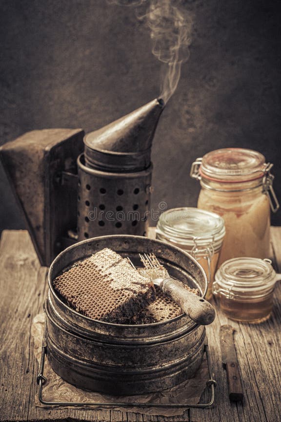 Classic Tools for Beekeeper with Beekeeping Knot Full of Honey Stock ...