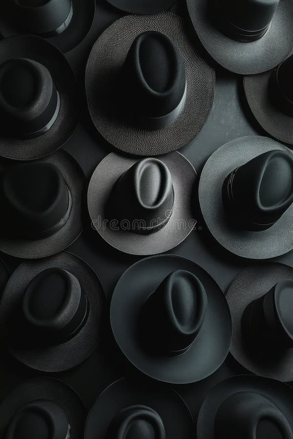 Classic Top Hats Arranged in a Geometric Pattern for National Hat Day ...