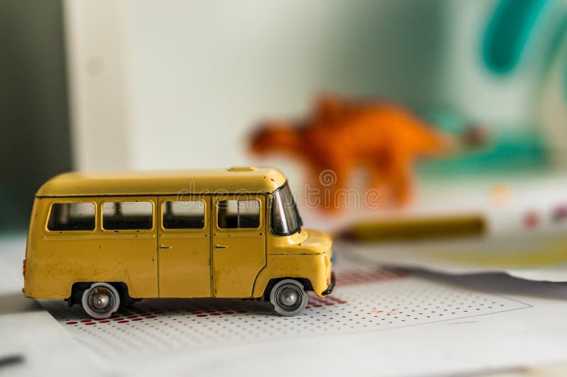 Classic Toy Bus Model Toy on a Table Editorial Photography - Image of ...