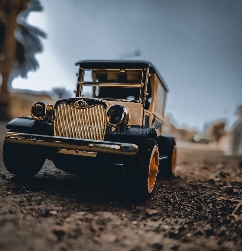 Classic Toy Car with Elegant Style on the Highway Stock Photo - Image ...
