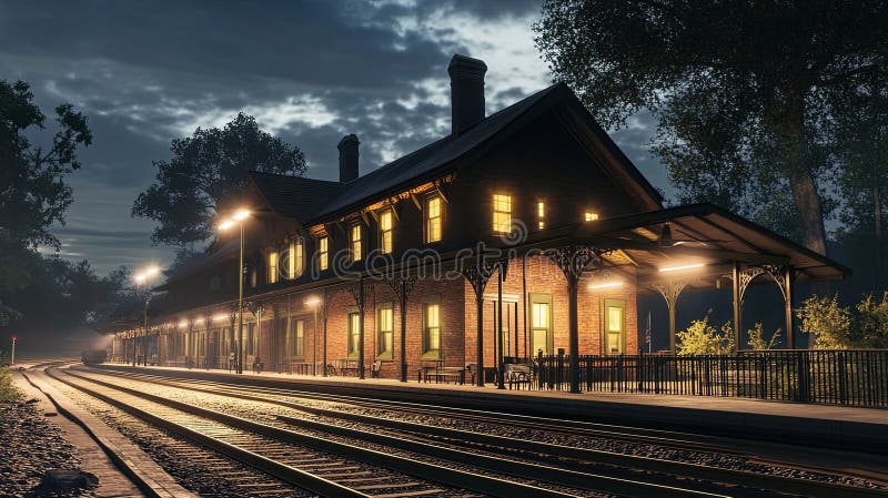 Classic Train Station, Realistic, Cinematic Light, Sharp Focus. Stock ...