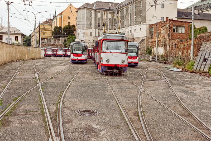 Classic Tram in a Tram Depot Stock Image - Image of tramway, capital ...