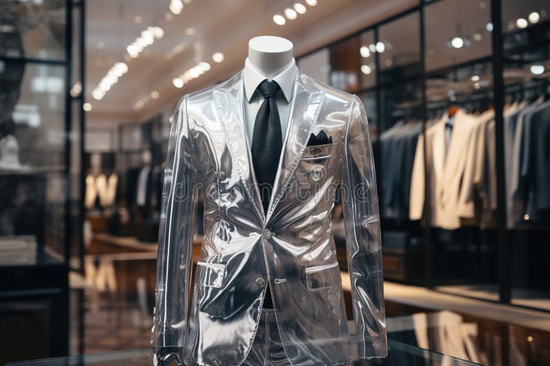 A Classic Transparent Suit in a Clothing Store. Generative AI Stock ...