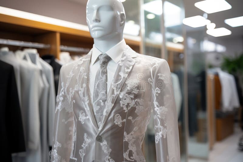 A Classic Transparent Suit in a Clothing Store. Generative AI Stock ...