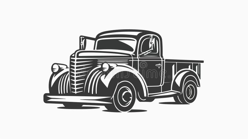 Classic Truck Vector Logo in Simple Minimal Style for Design Projects ...