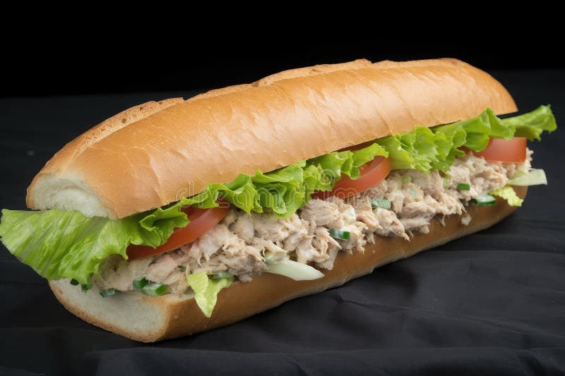 Classic Tuna Salad Sandwich on Crusty Roll Stock Illustration ...