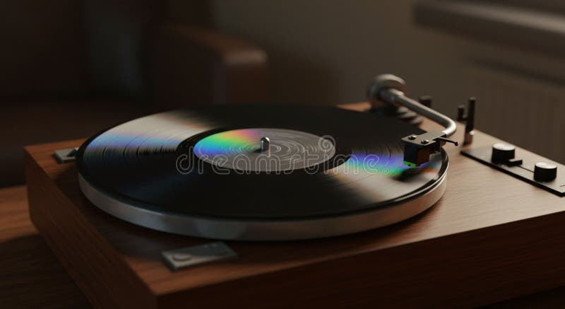 Vintage Vinyl Record Player Stock Illustration - Illustration of style ...