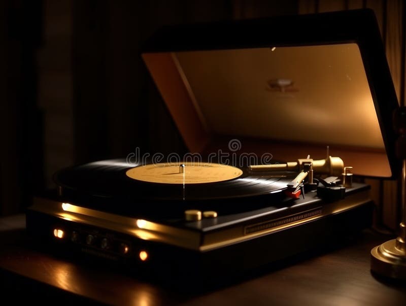 Classic Turntable in a Softly Lit Retro Setting Stock Photo - Image of ...
