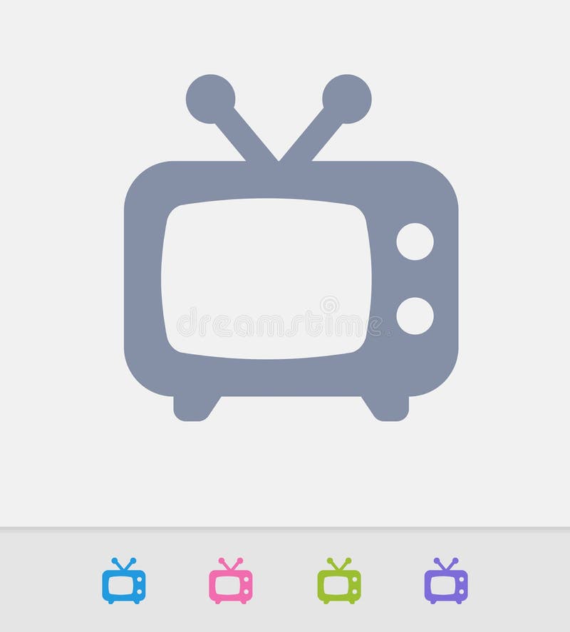 Classic TV Set - Granite Icons Stock Vector - Illustration of ...