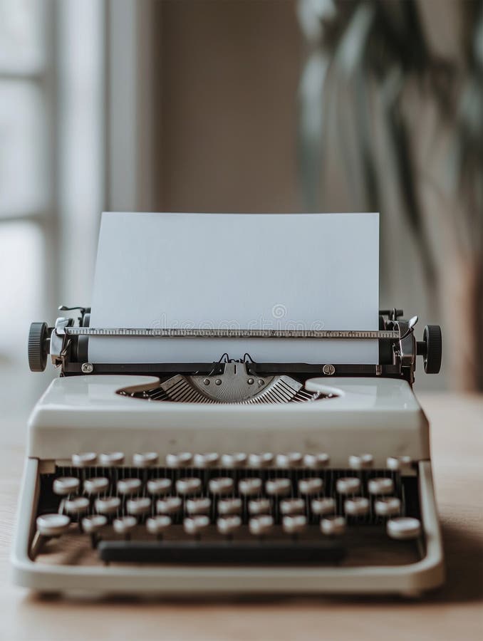 Classic Typewriter with Blank Sheet Ready for Creative Writing in a ...