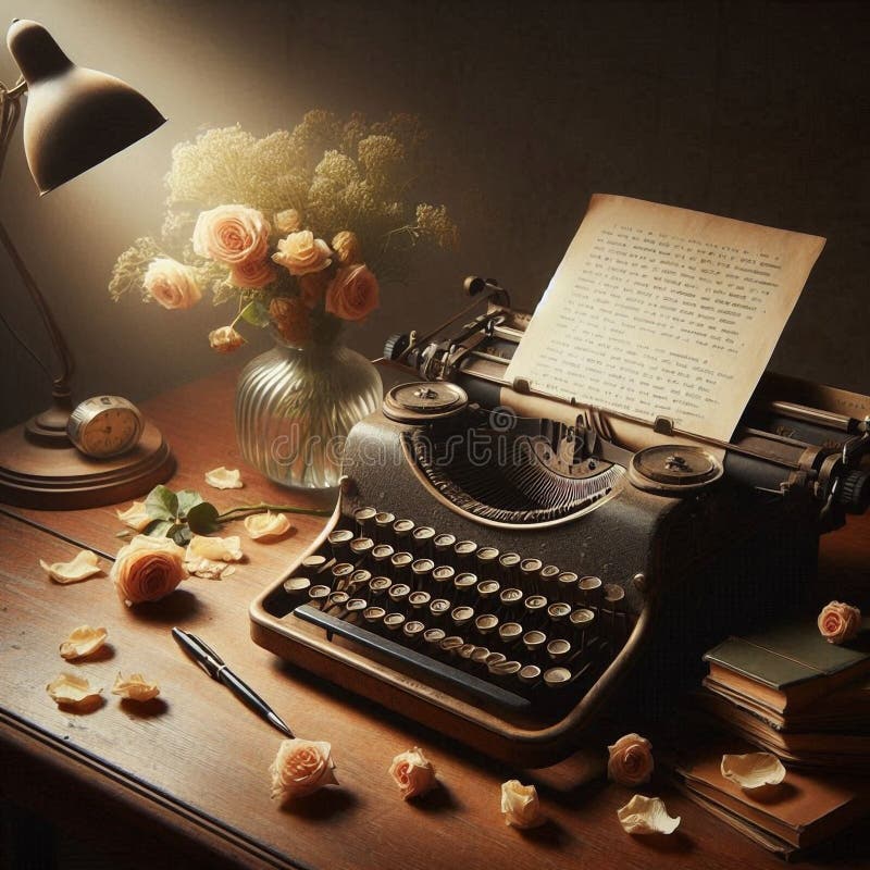 A Classic Typewriter on the Desk with a Half Written Letter Nestled in ...