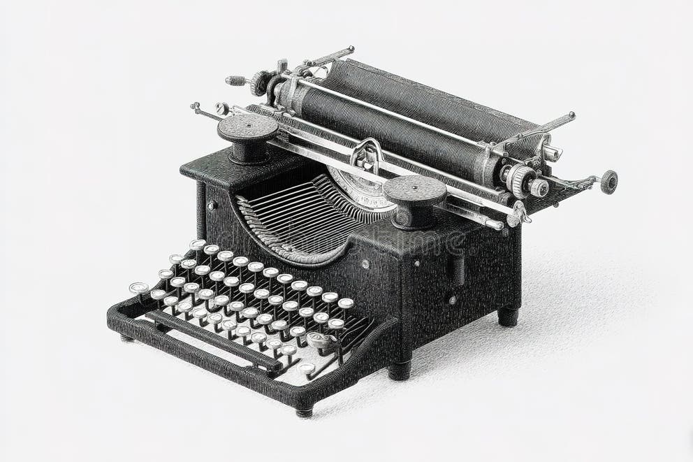 Classic Typewriter Displayed on a Plain Background Showcasing Its ...